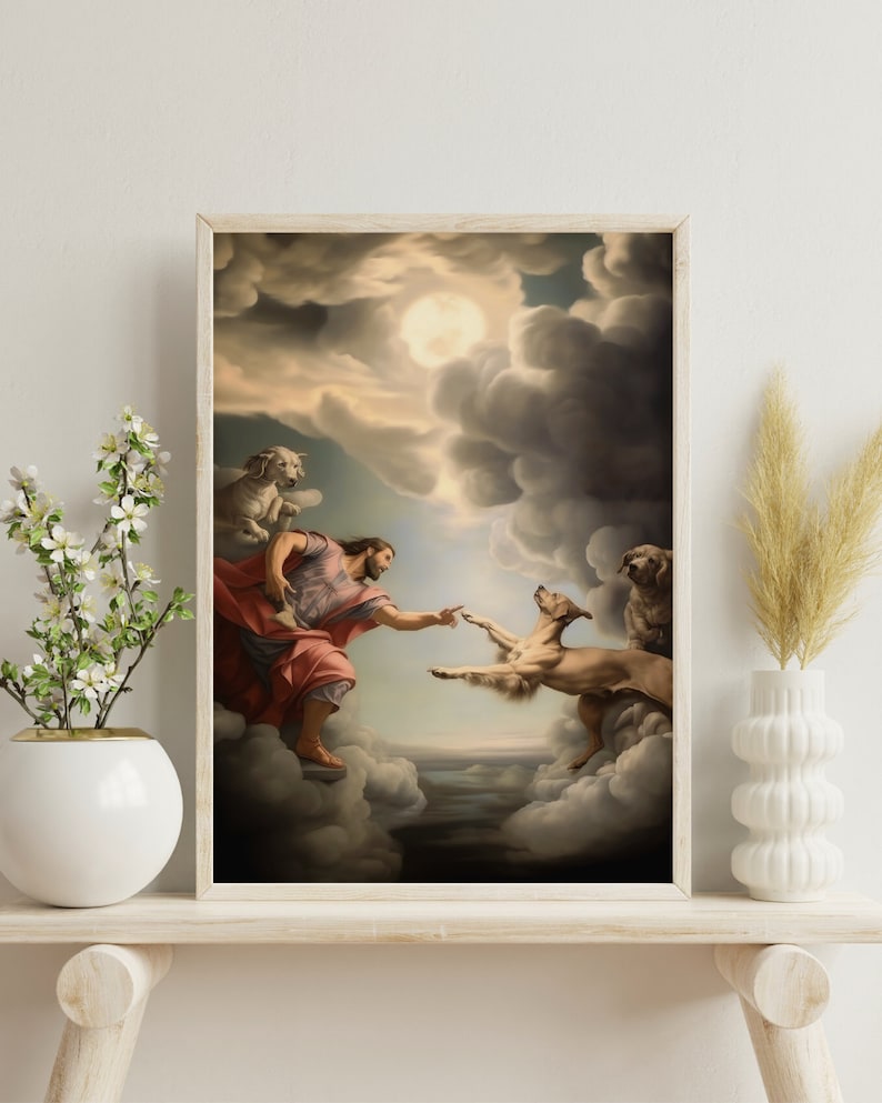 The Creation of Adam- Parody of Michaelangelo's Painting With a Dog ...