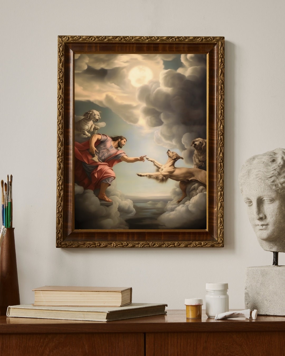The Creation of Adam- Parody of Michaelangelo's Painting With a Dog ...