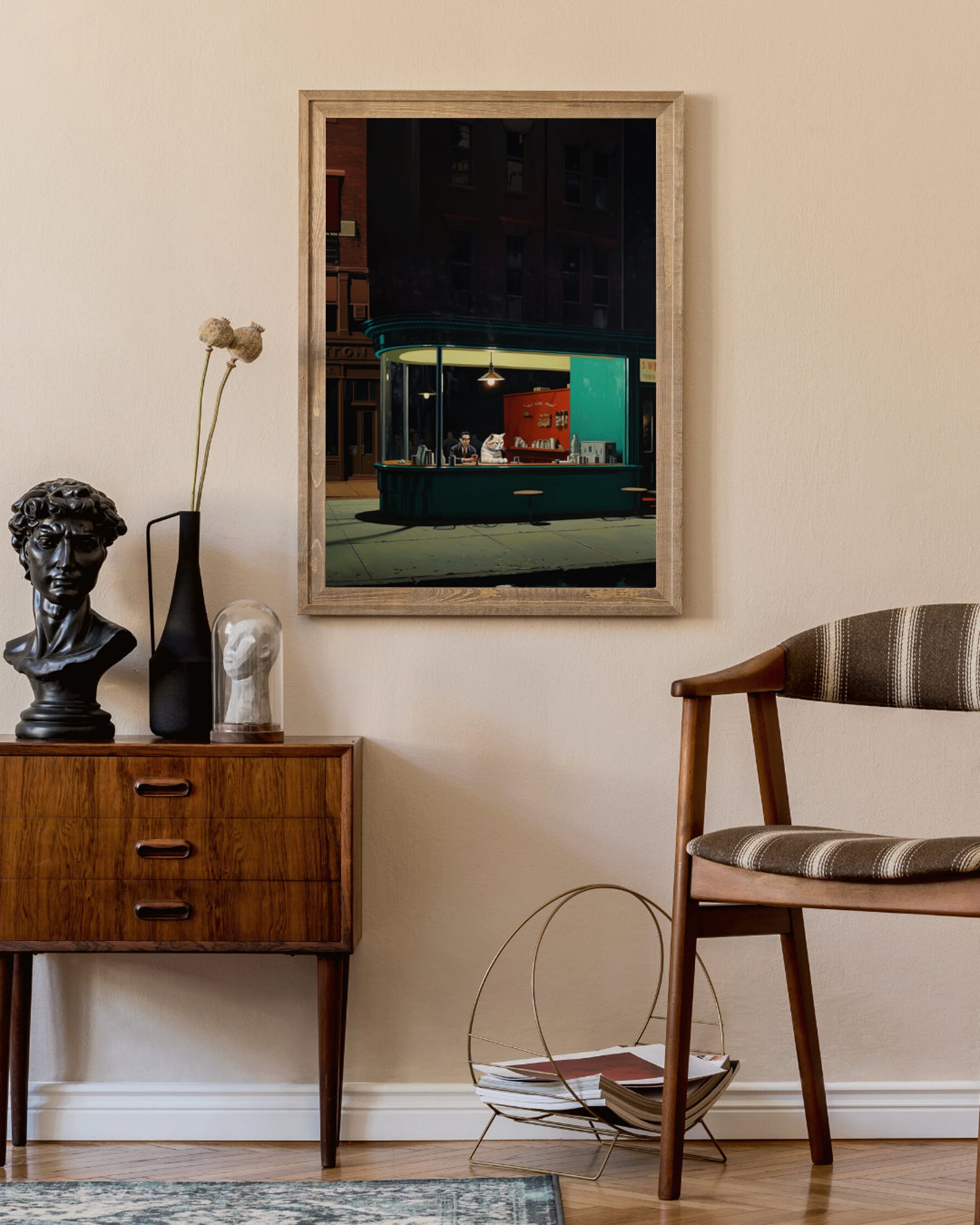 Nighthawks by Edward Hopper- Parody of the Famous Painting With a Dog ...