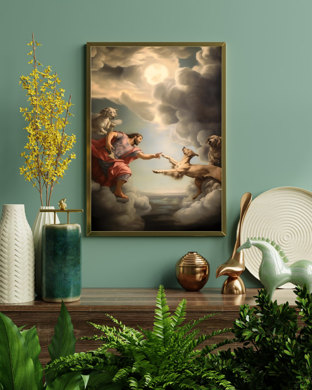 The Creation of Adam- Parody of Michaelangelo's Painting With a Dog ...