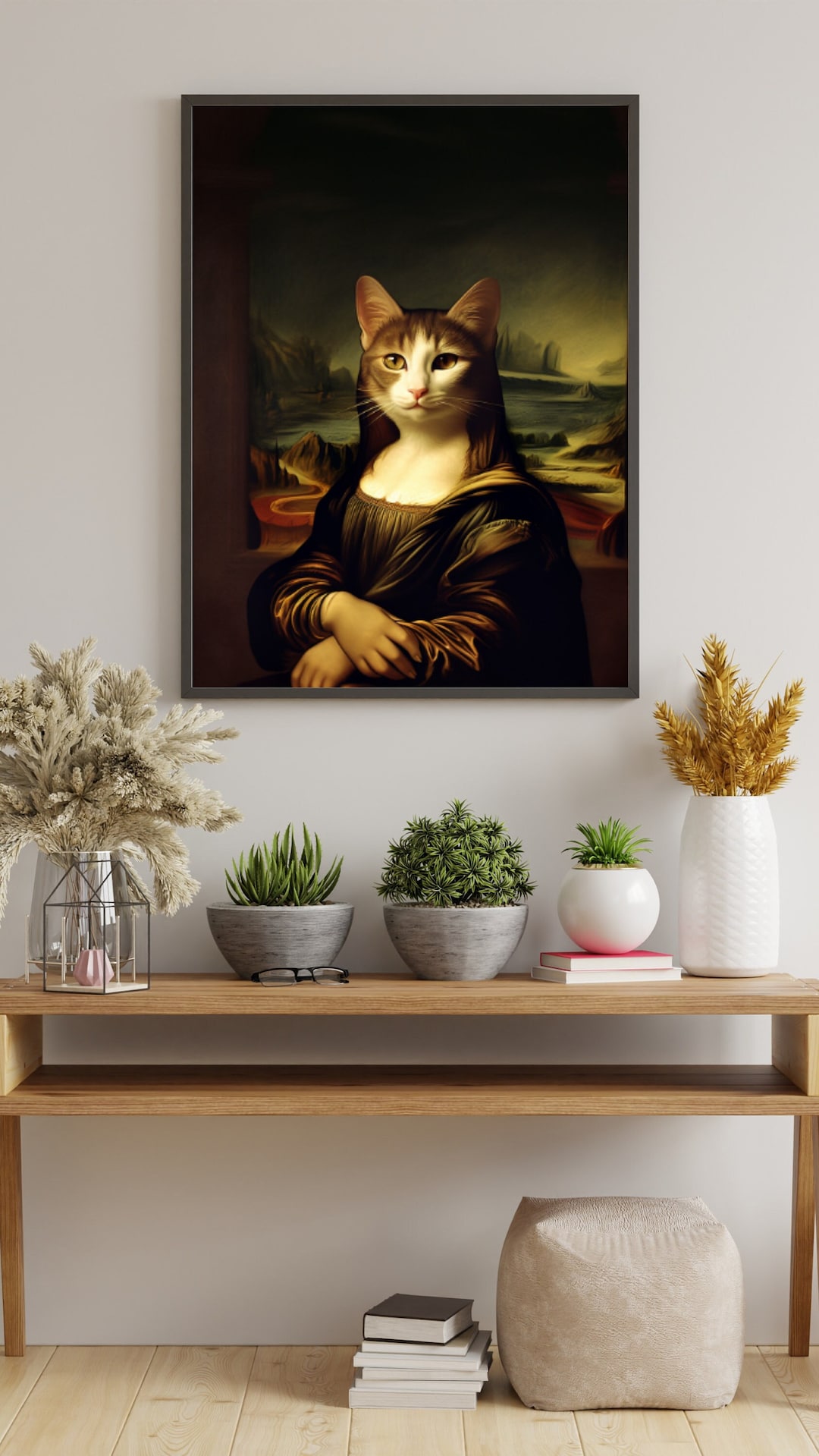 Mona Lisa Print- Parody of Mona Lisa, Da Vinci's Painting With Cat ...