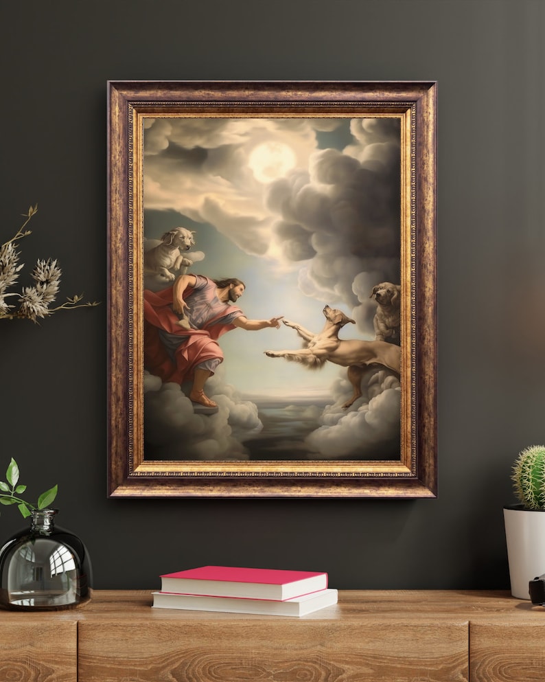 The Creation of Adam- Parody of Michaelangelo's Painting With a Dog ...