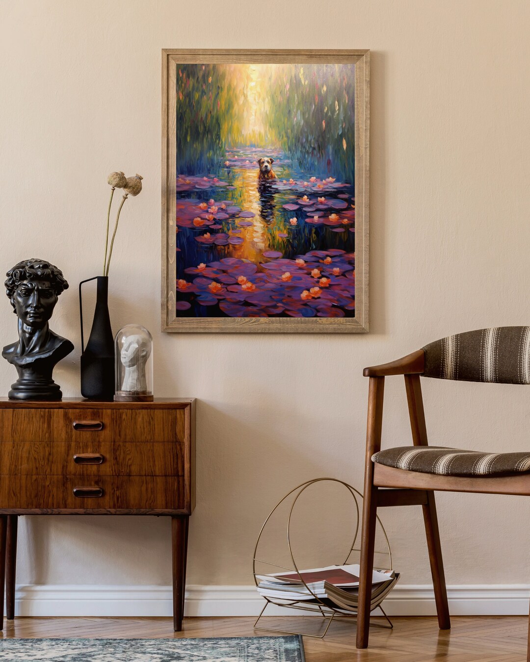 The Water Lilies Print- Parody of Claude Monet's Painting With Dog ...