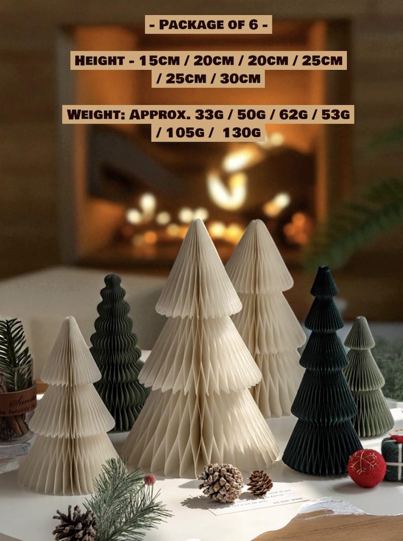 Foldable Paper Christmas Tree | Honeycomb Table Decoration - Etsy