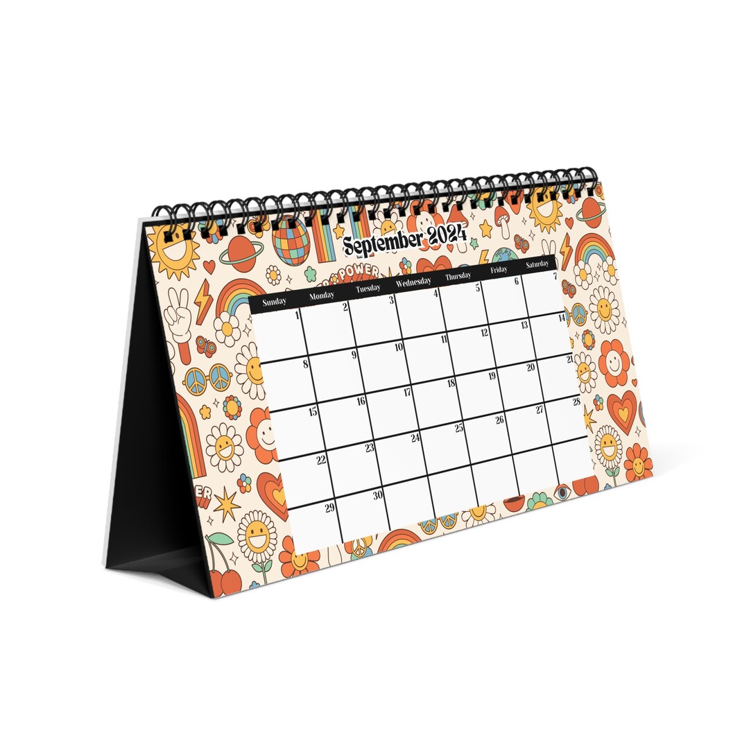 2024 Calendar, Desk Calendar, Retro Themed Calendar, Preppy Stuff ...