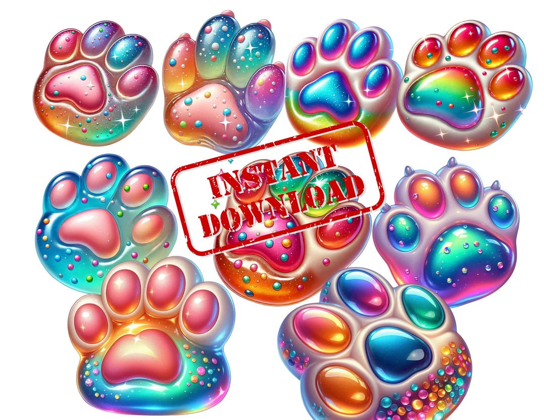 Animal Paws Clipart, Set of 9 Clipart - Etsy