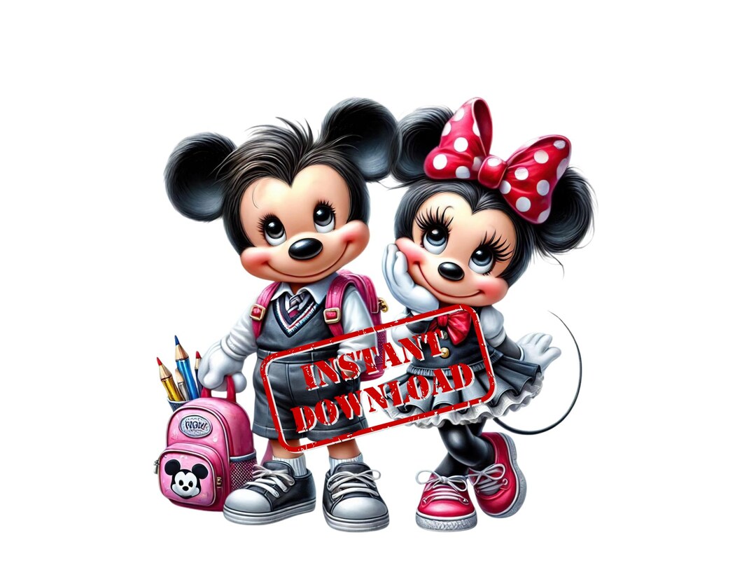 Mickey & Minnie Clipart, School Clipart, Disney Clipart. - Etsy