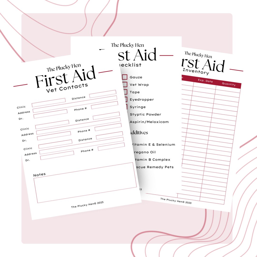 Chicken First Aid Checklist - Etsy