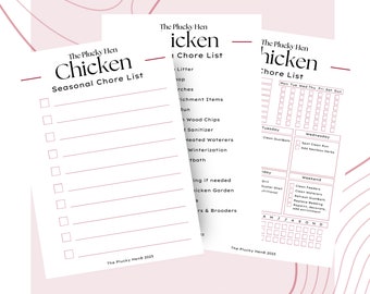 Chicken Care Checklist for Kids, Chicken Chore Checklist - Etsy