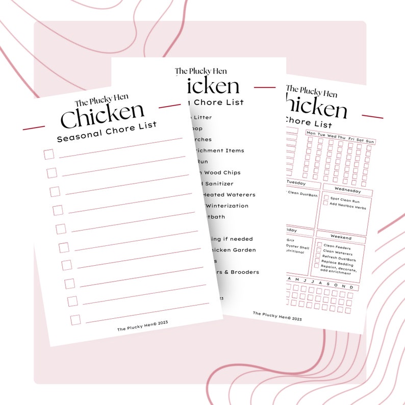 Chicken Chore Checklist - Etsy