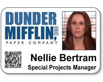 THE OFFICE Pam Beesly at Dunder Mifflin Halloween Cosplay Name Badge ...