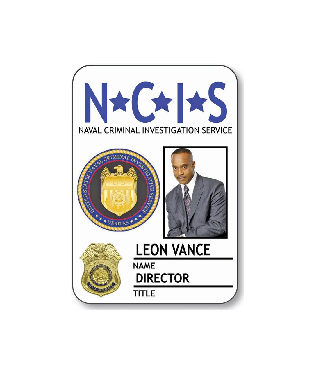 NCIS LEON VANCE Director Halloween Costume or Cosplay Name Badge Pin ...