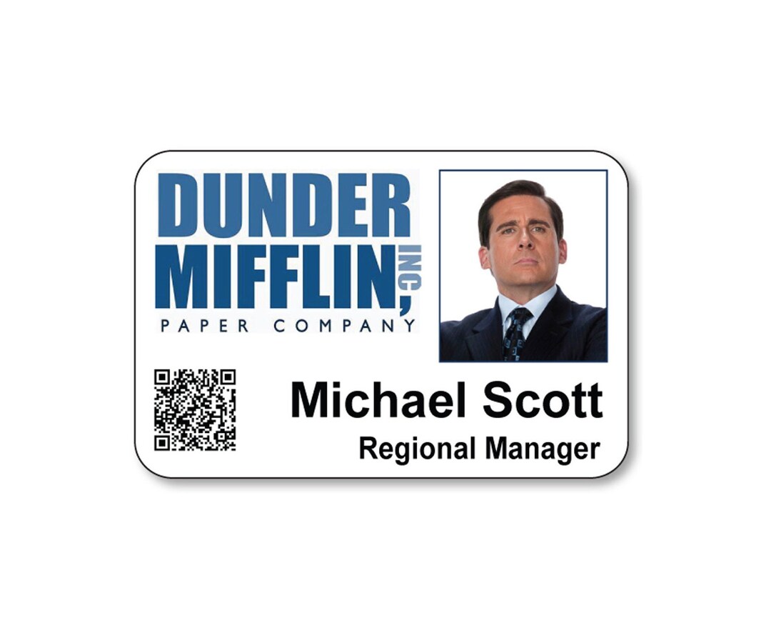 THE OFFICE Michael Scott at Dunder Mifflin Halloween Cosplay Name Badge ...
