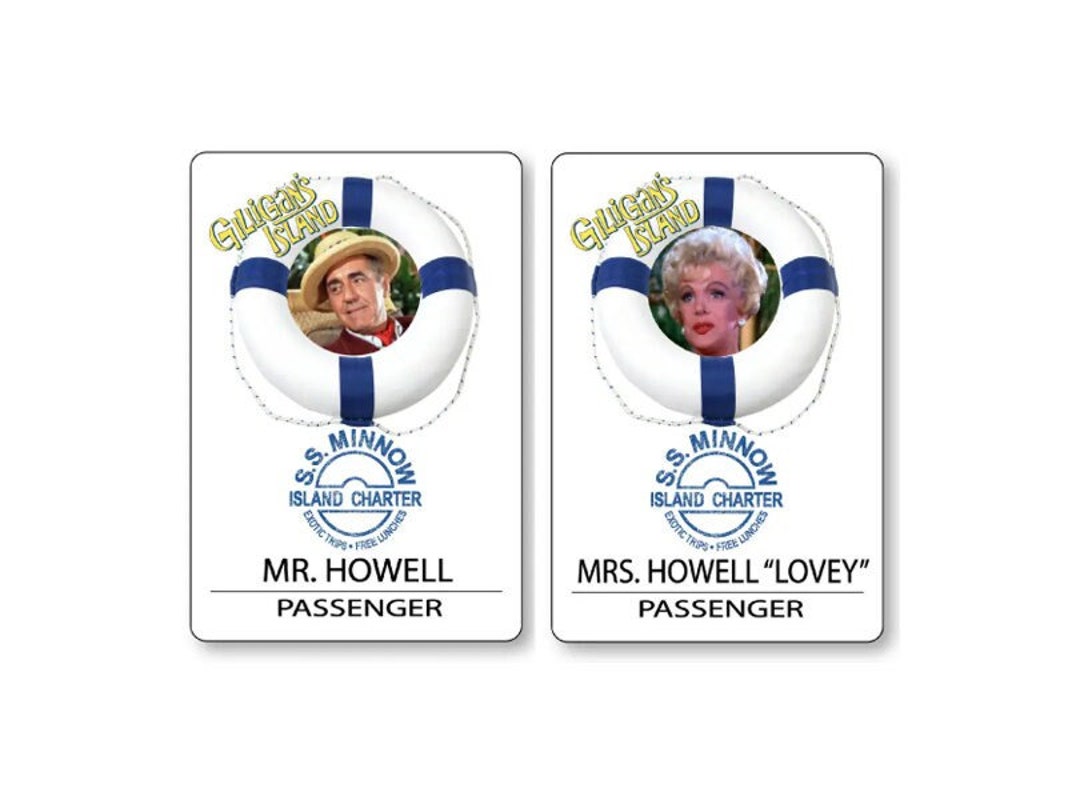 GILLIGANS ISLAND Mr. Howell & Mrs. Howell Name Badges With Pin Fastener ...