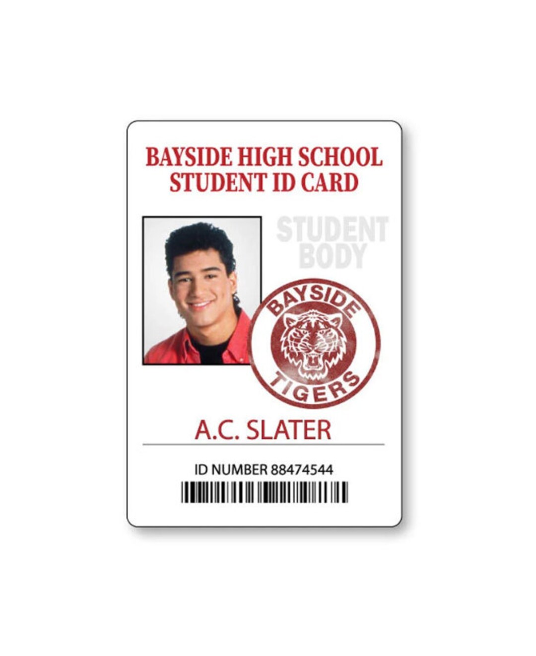 Saved by the Bell A.C. SLATER at Bayside High Name Badge With Magnet ...