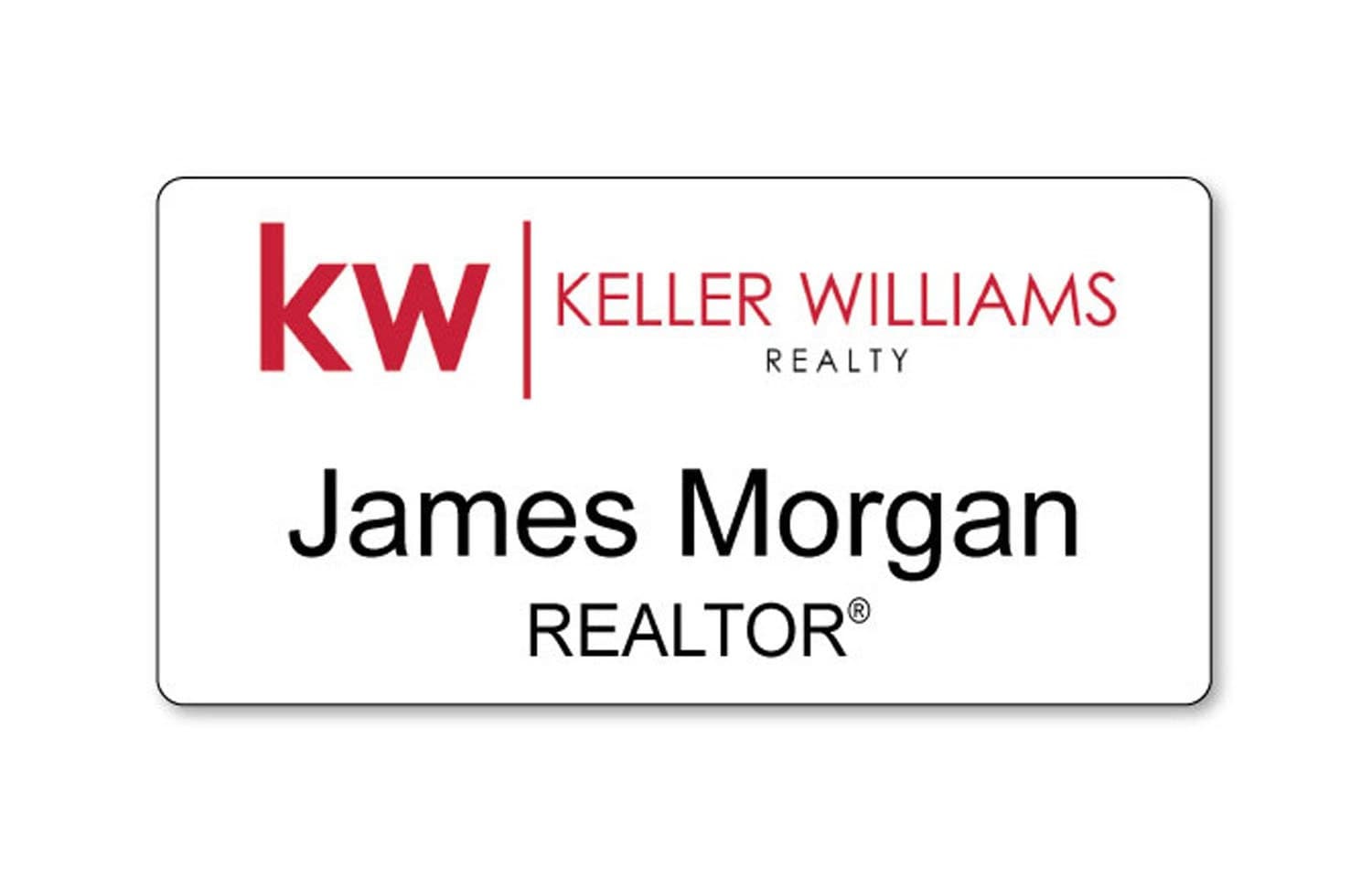 KELLER WILLIAMS Realty RECTANGLE Personalized Name Badge Tag With a Pin ...
