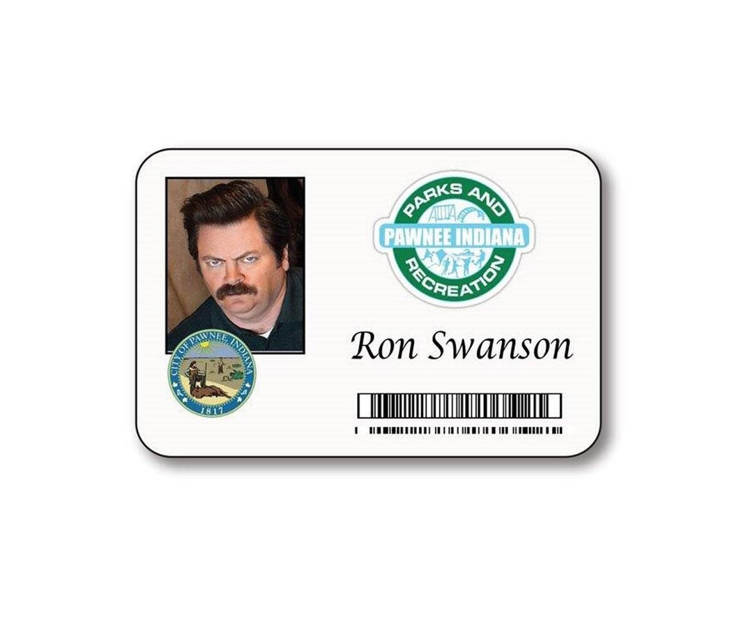 Parks and Recreation RON SWANSON Pin Fastener Name Badge Halloween ...