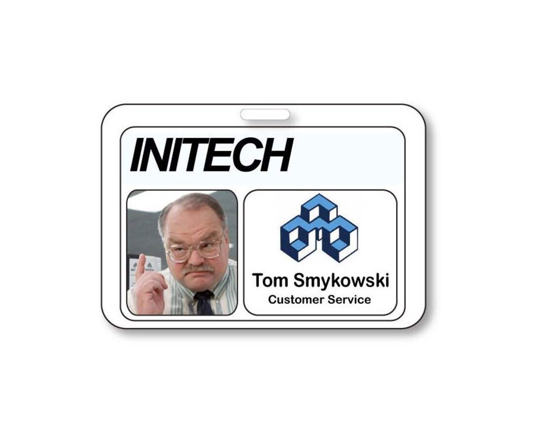 Office Space Tom Smykowski Customer Service Strap Clip Fastener Name Badge Halloween Costume