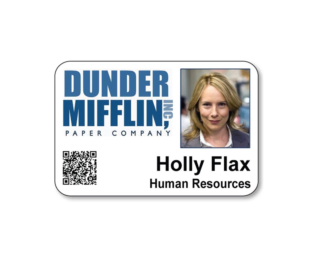 THE OFFICE Holly Flax at Dunder Mifflin Halloween Cosplay Name Badge ...