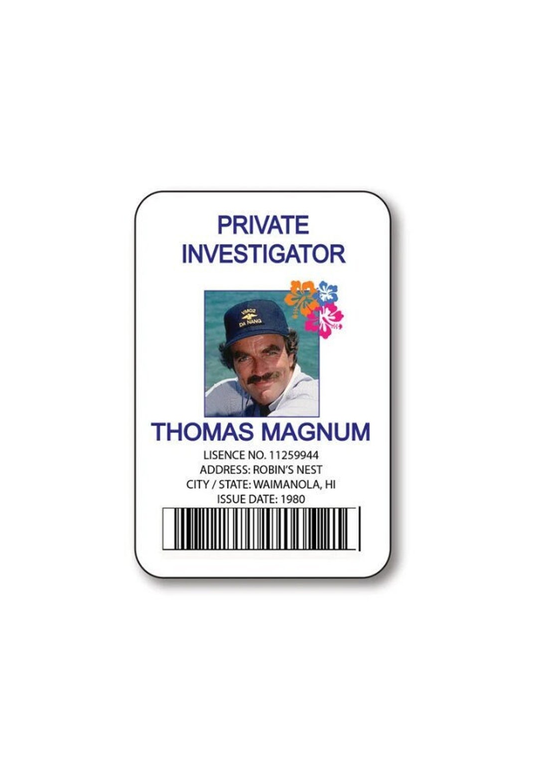 MAGNUM P.I. Thomas Magnum Hawaii Name Badge With a Safety Pin Fastener ...