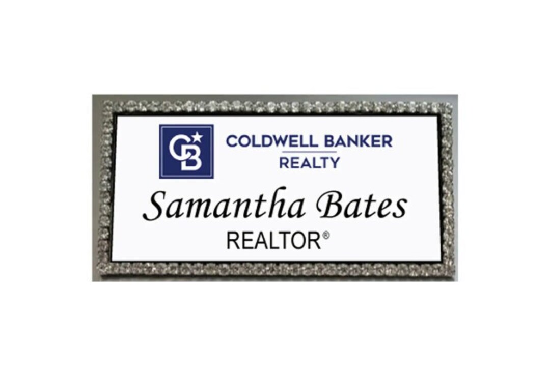 COLDWELL BANKER BLING Crystal Edge Personalized Name Badge Tag With a ...