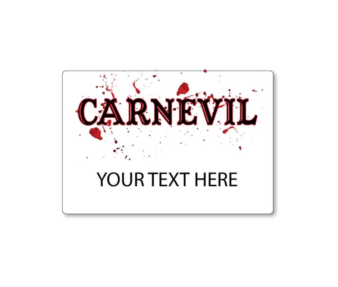 Carnevil PERSONALIZED Name Badge Halloween Costume Prop Cosplay With ...