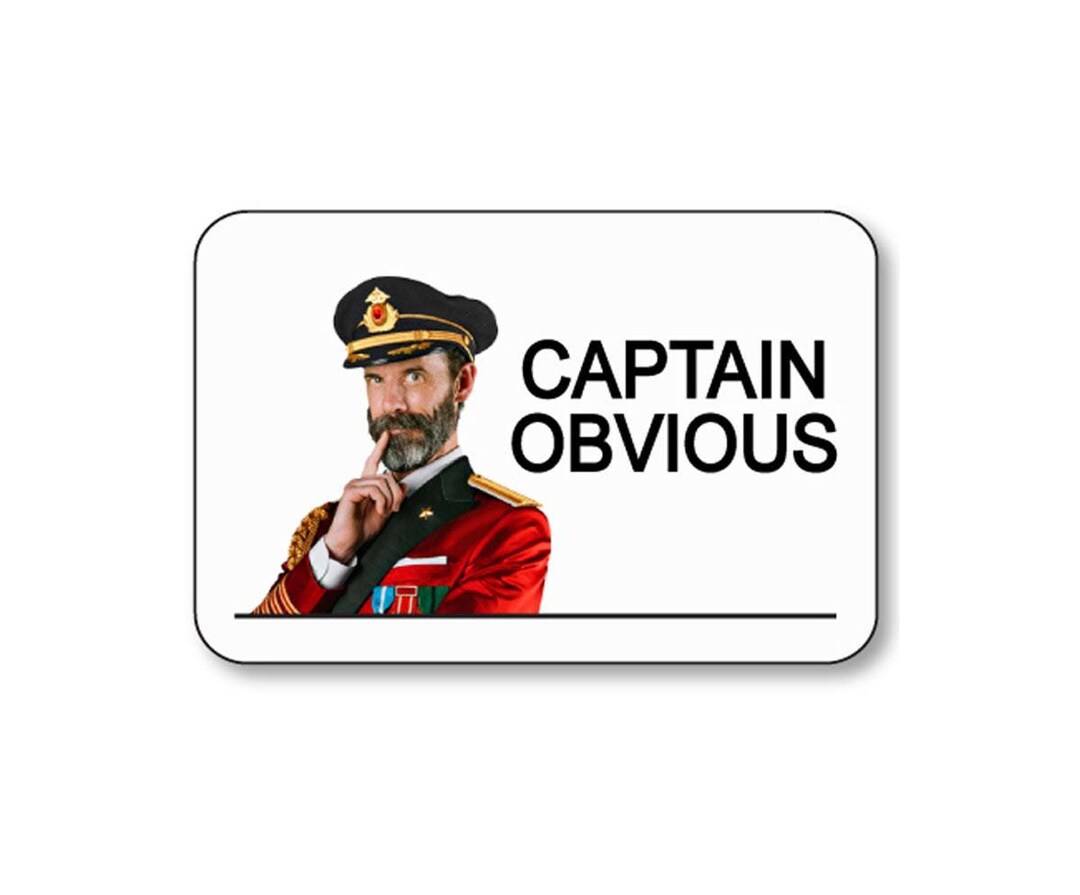 CAPTAIN OBVIOUS Pin Fastener Name Badge Halloween Costume Prop - Etsy