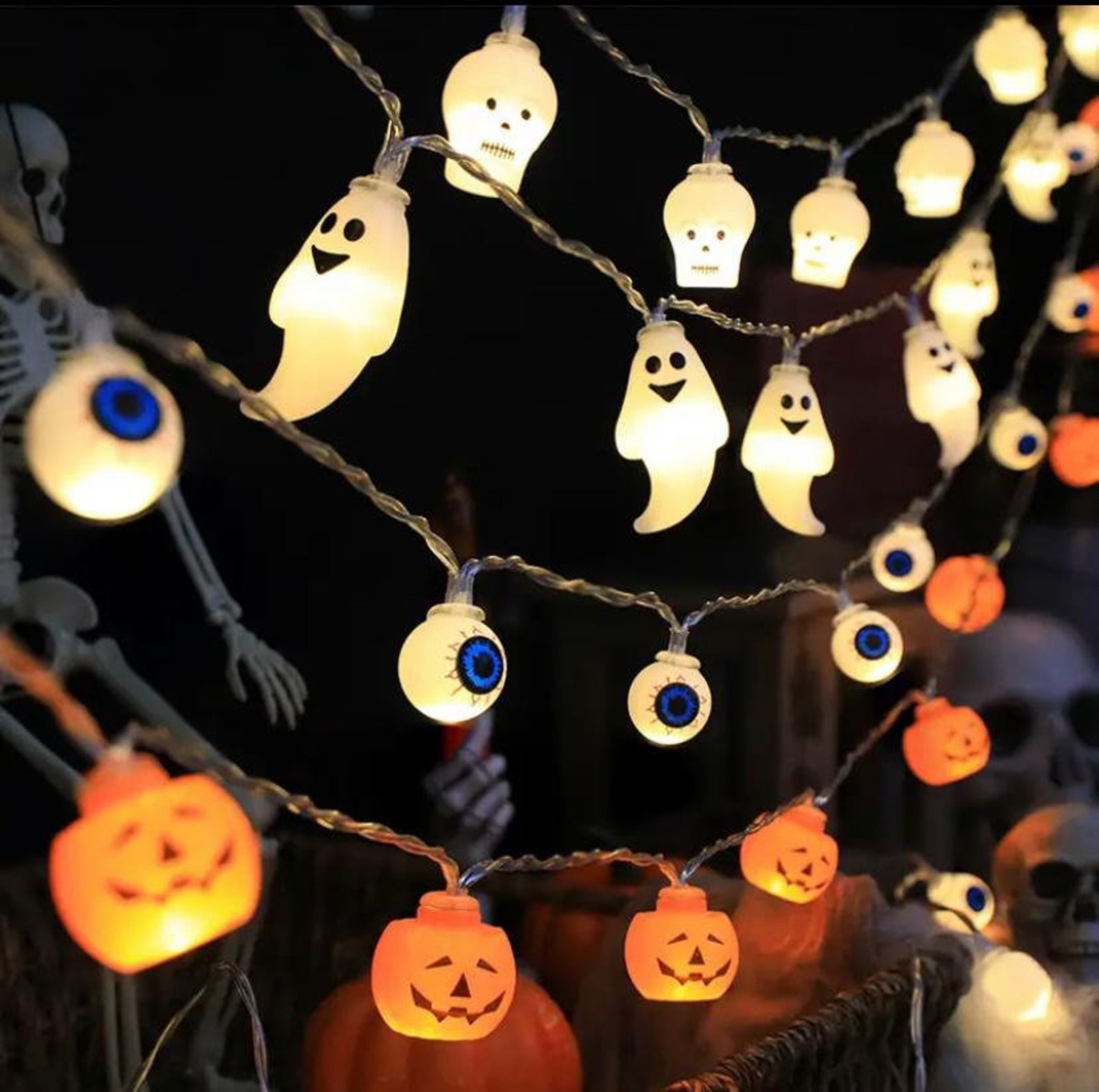 Halloween LED Lights Set: Pumpkin, Eyes, Skull, Ghosts - Limited Time Special Price! -vibelights ...