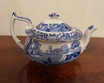 Spode Blue Italian Large Kettle Teapot - Etsy