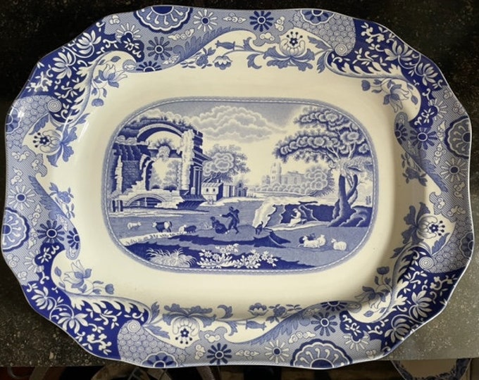 Spode Blue Italian Large 41 Cm. Meat Serving Platter - Etsy