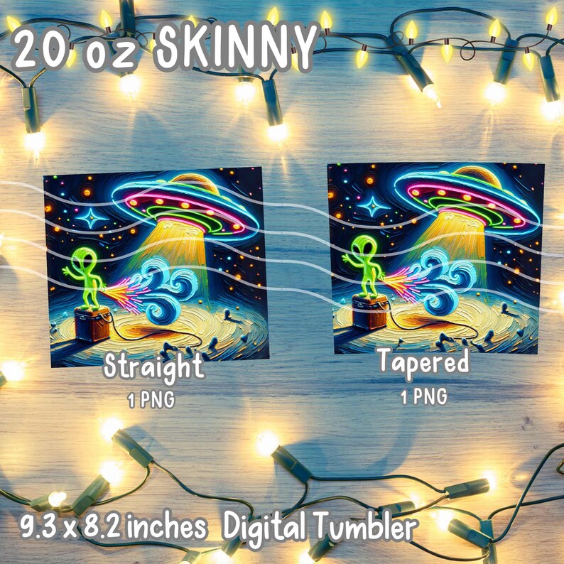 UFO Alien Tumbler Wrap, Funny Alien 20oz Skinny Tumbler Wrap ...