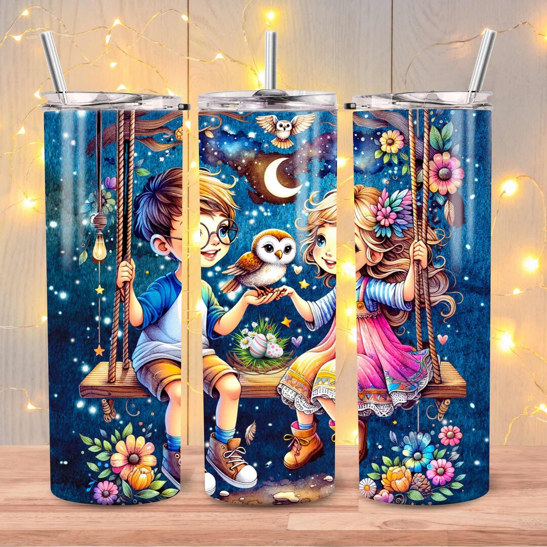 Boy and Girl on a Swing Png, Best Friend 20oz Skinny Tumbler ...