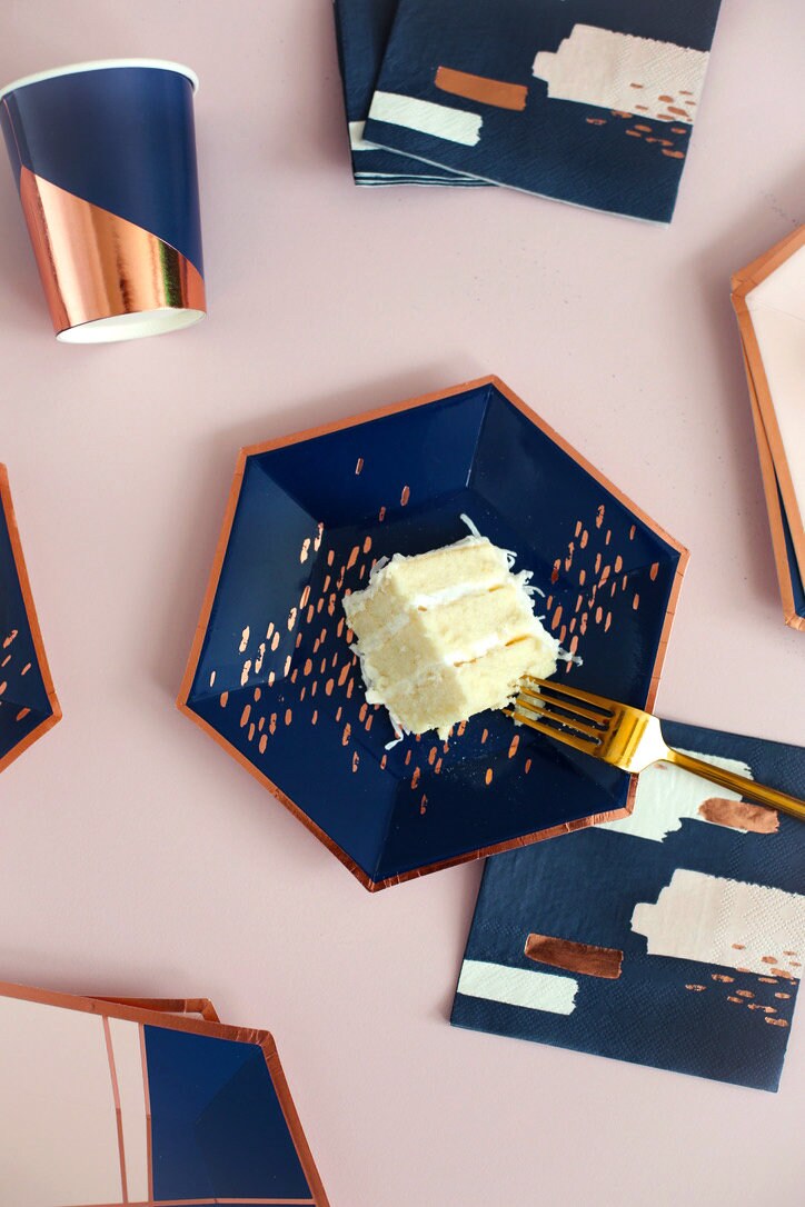 Erika Navy Speckle Small Paper Plates - Etsy