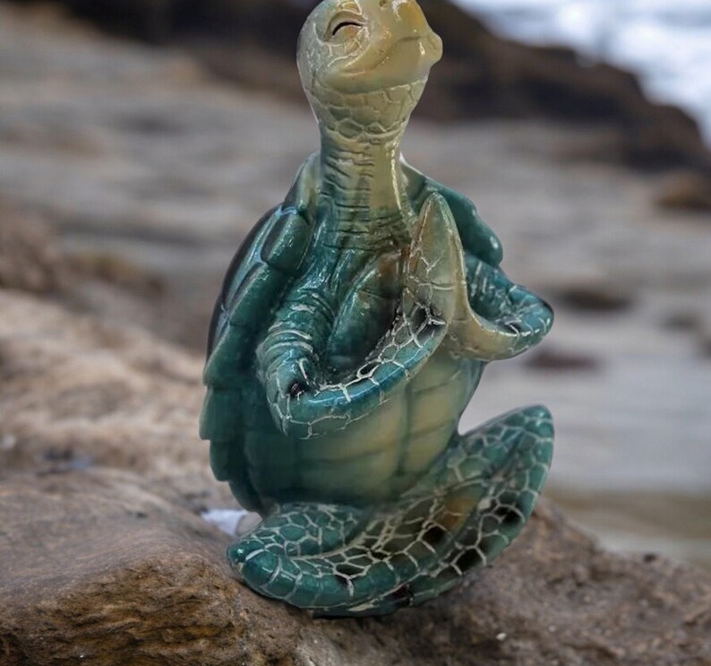 Zen Meditating Turtle, Peaceful Sea Turtle Statue, Garden, for Home ...