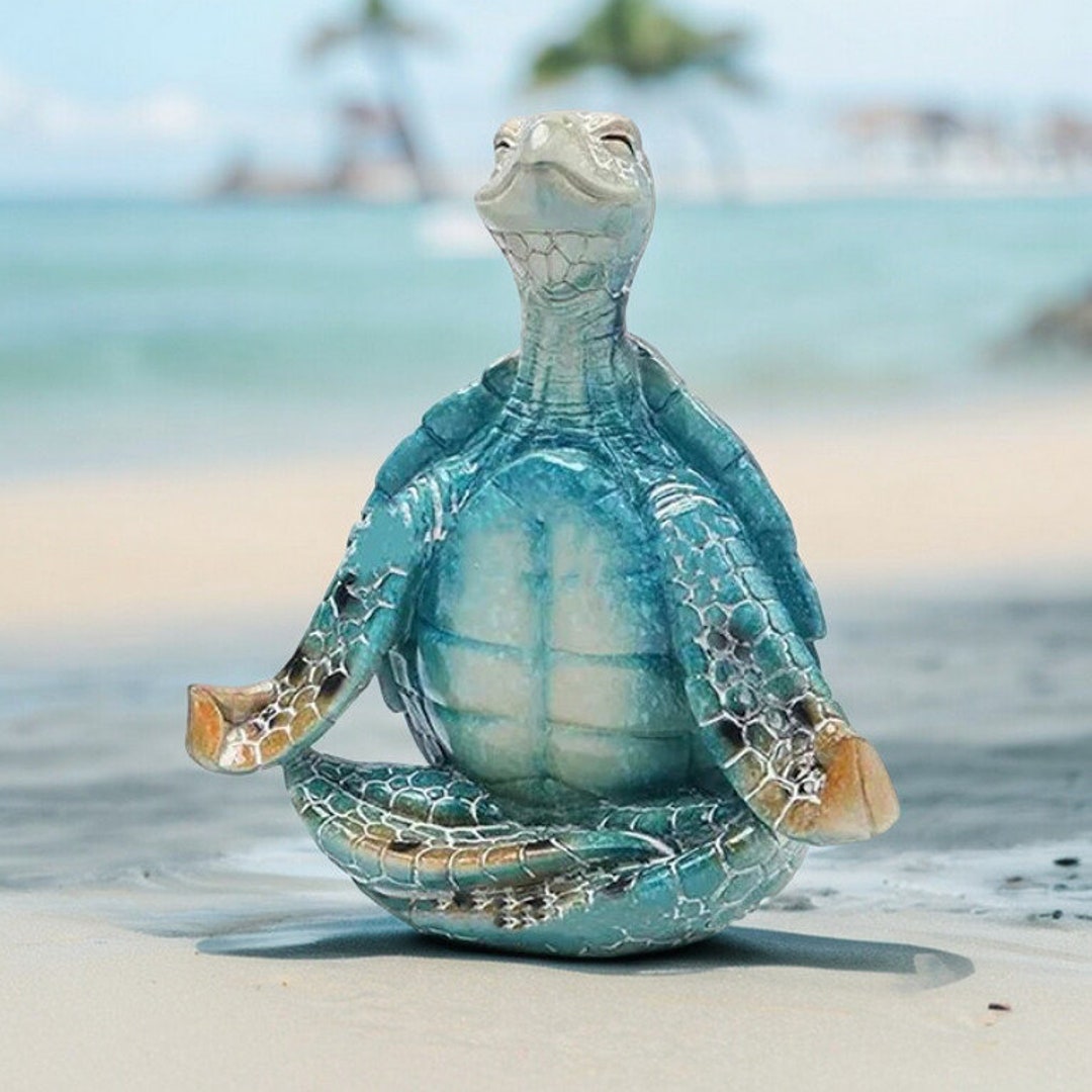 Zen Meditating Turtle, Peaceful Sea Turtle Statue, Garden, for Home ...