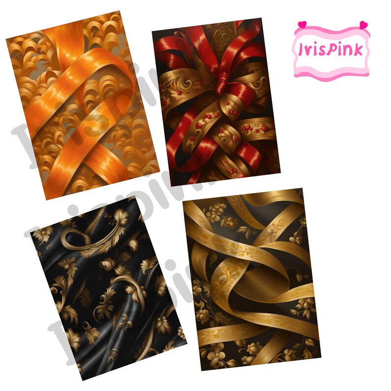 Ribbon Glitter Pattern Digital Paper Jpg - Etsy