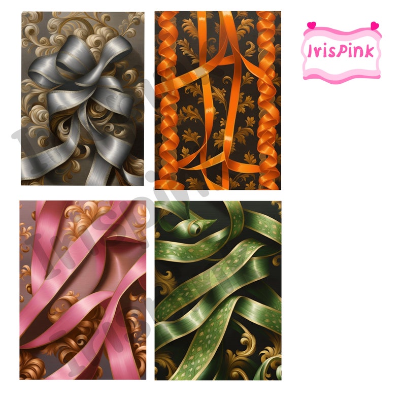 Ribbon Glitter Pattern Digital Paper Jpg - Etsy