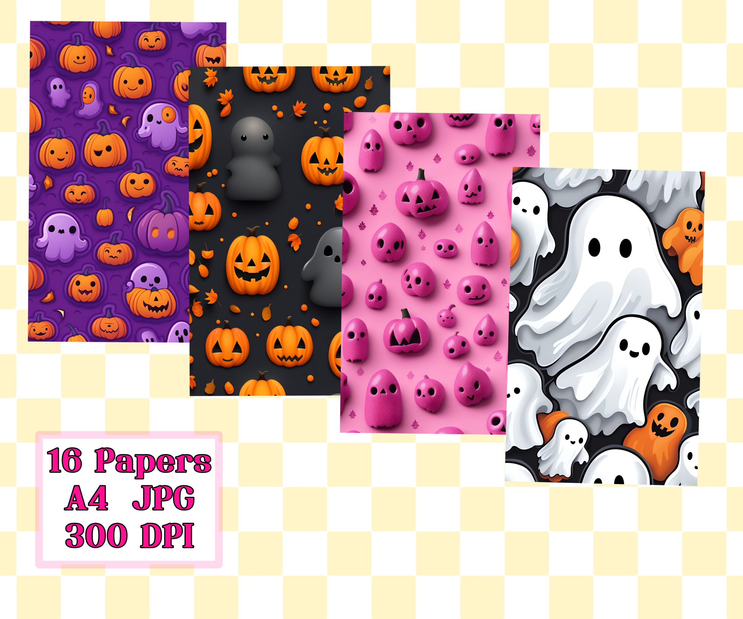 Halloween Patterns Digital Patterns A4 Jpg - Etsy