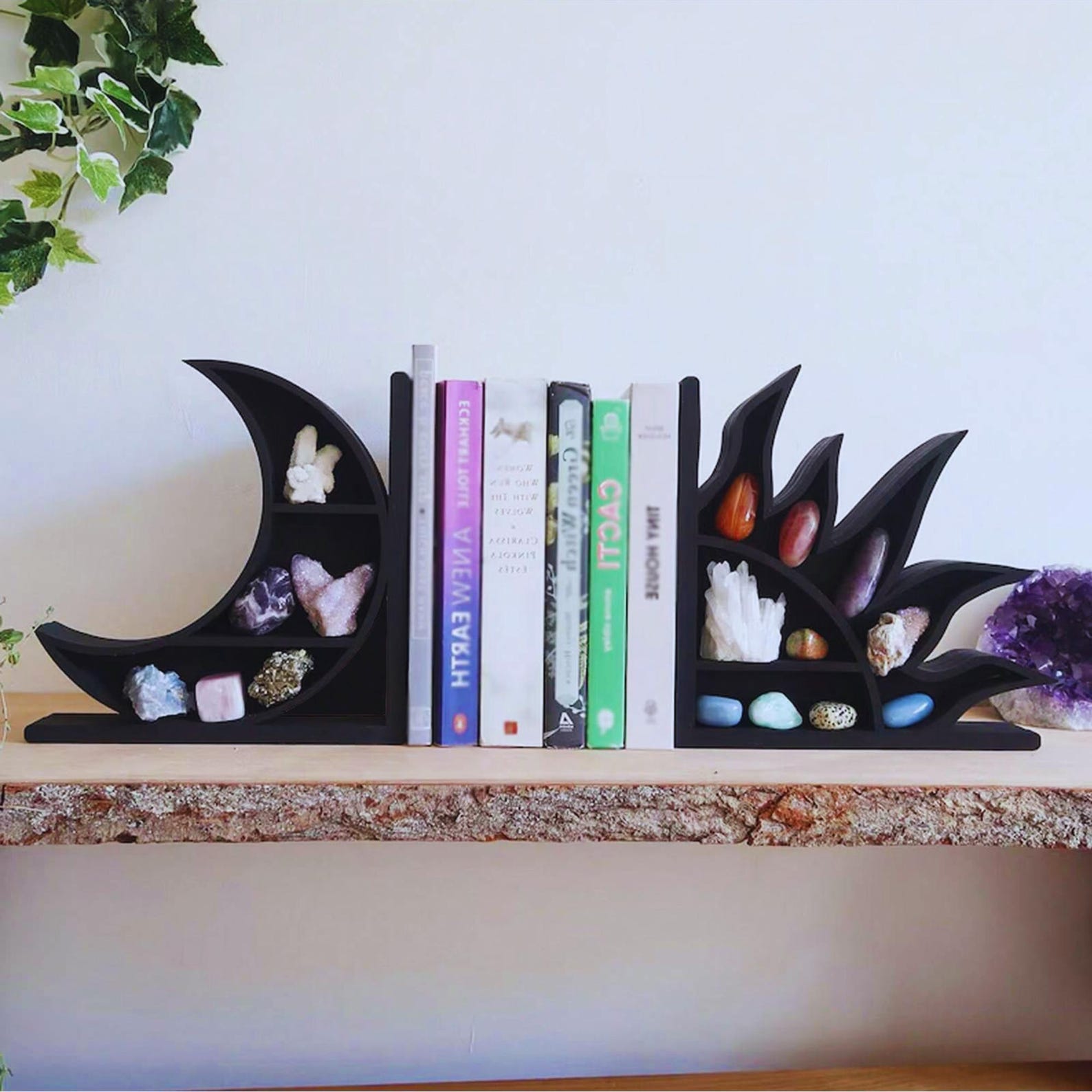 Unique Sun and Moon Bookends With Boho and Gothic Design, Double as ...
