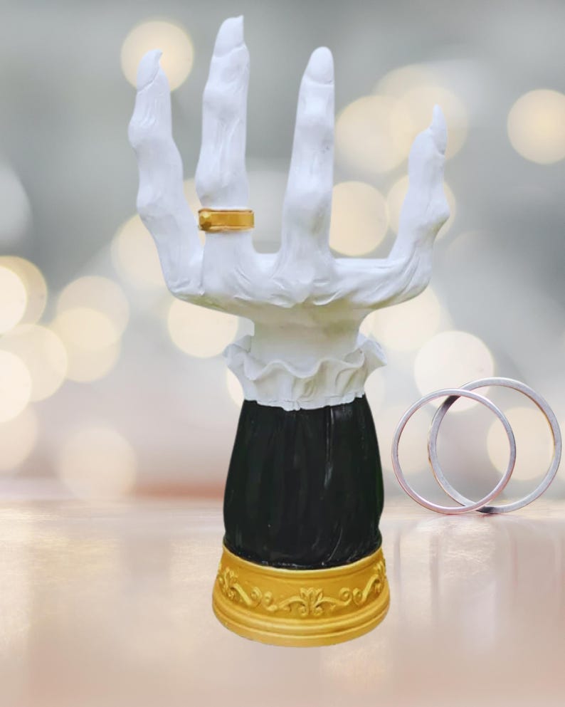 Witch Hand Candlestick Gothic Resin Table Decor Scary Devil Palm ...