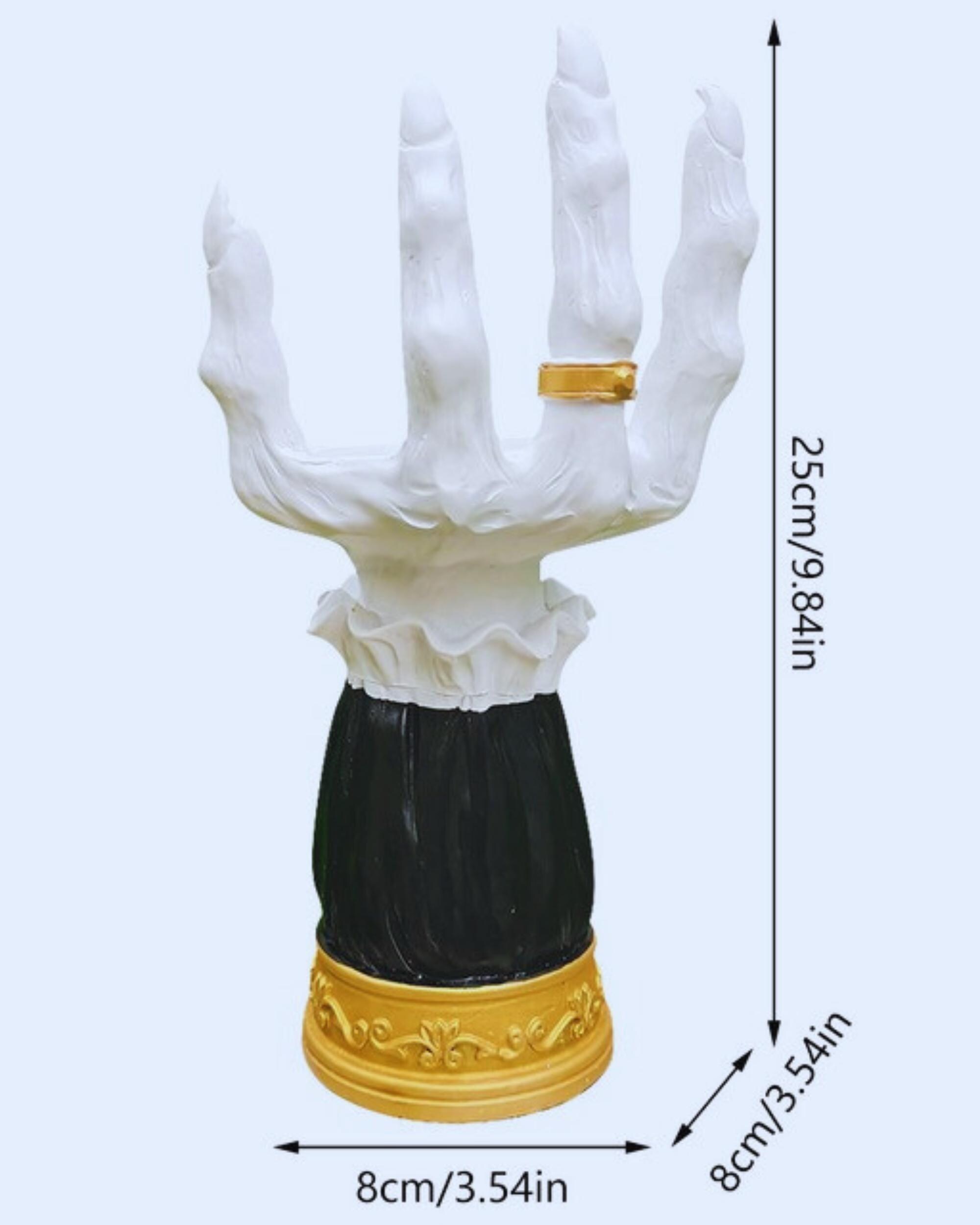 Witch Hand Candlestick Gothic Resin Table Decor Scary Devil Palm ...