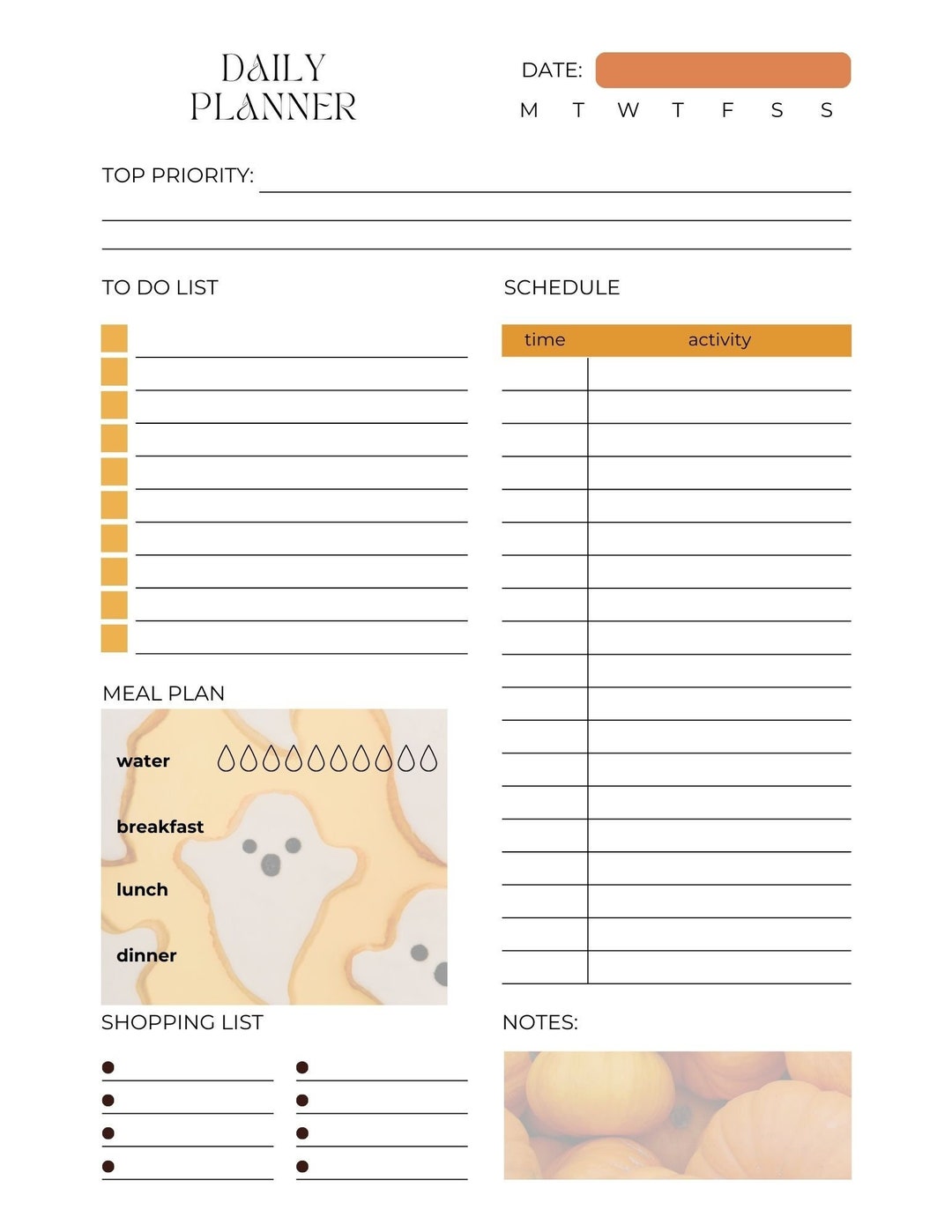 Daily Planner to Do List Printable Daily Schedule Work Day - Etsy