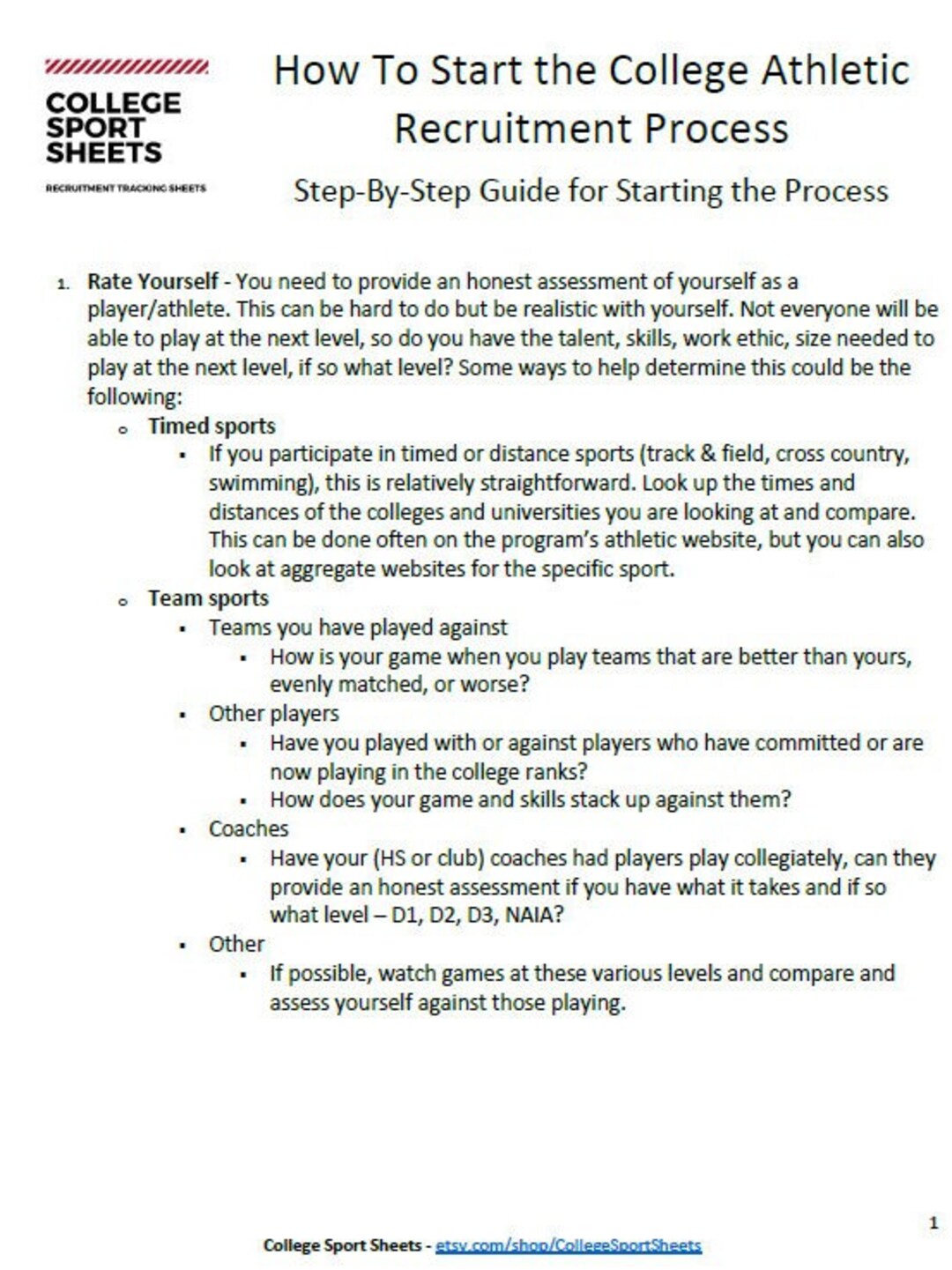 Step-by-step Guide to Starting the College Athletic Recruitment Process ...