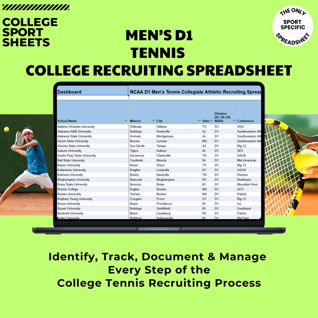 D1 Men’s Tennis Recruiting Spreadsheet - Digital College Athletic ...