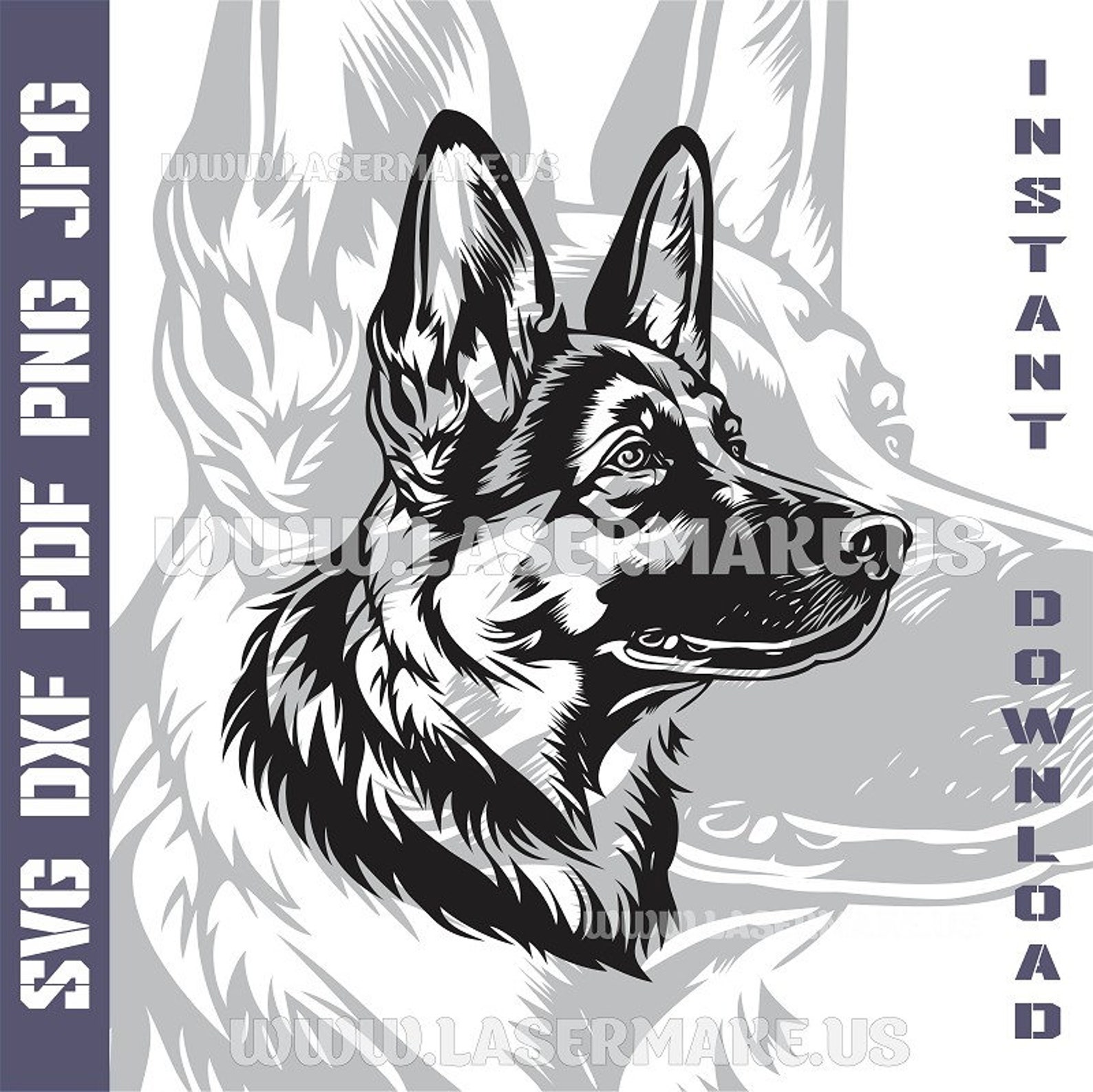 German Shepherd SVG File | Cut File for Cricut | Printable Png| SVG Dxf ...