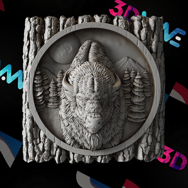 Bison | Bull | 3d Model | STL | CNC Files | Wall Decor | Wood Art ...