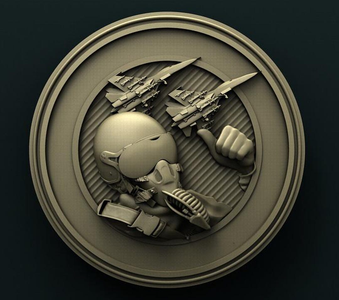 3D Military Pilot Sign STL 3d Stl File: CNC Carving Template, Wall Art ...