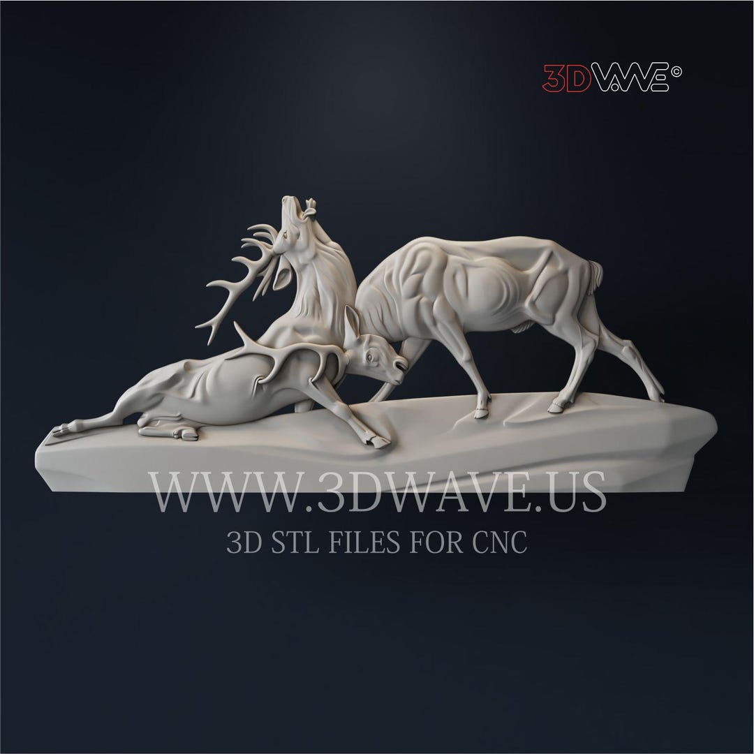 3D Deer STL File: CNC Carving Template, Wood Wall Art (digital Download ...