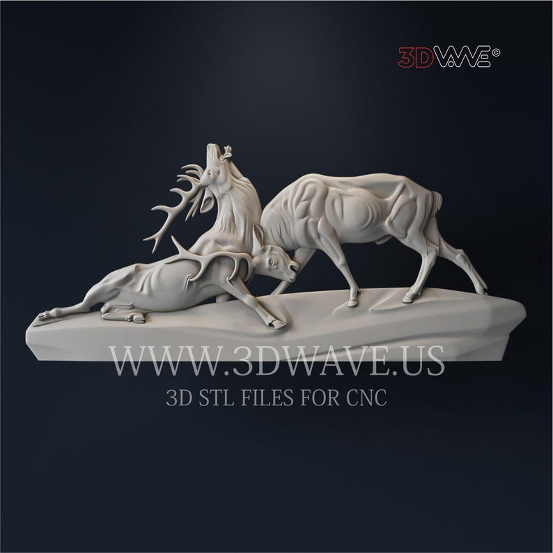 3D Deer STL File: CNC Carving Template, Wood Wall Art (digital Download ...