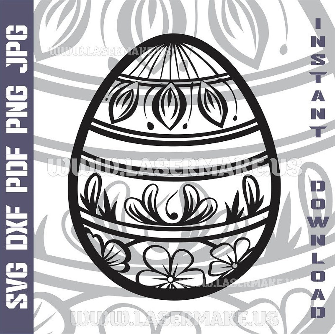 Easter Egg SVG File Cut File for Cricut Printable Png SVG Dxf Cut Files ...